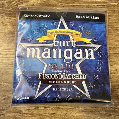 NEW Curt Mangan 55-110 Nickel Wound Medium Plus Set Electric Bass ...