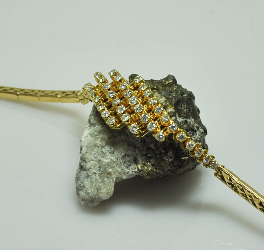 18K / 750 Yellow Gold Diamond Bracelet / D42-0.84Cara… - Gem