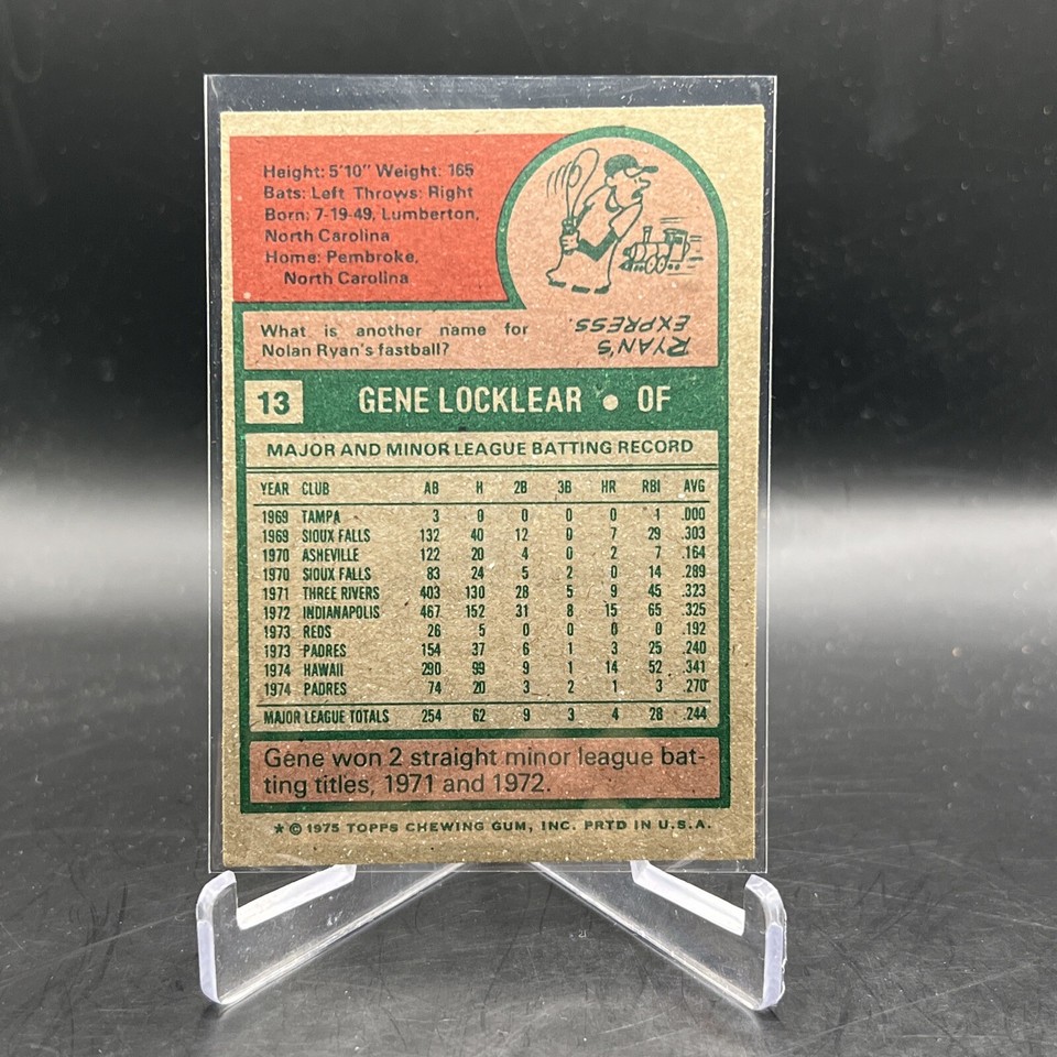 1975 Topps Baseball Gene Locklear San Diego Padres #13 NM | eBay