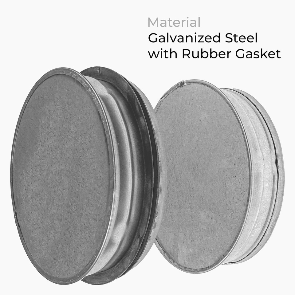 12 Inch Galvanized Metal Duct End Cap, HVAC, Round, Pipe, Sealing ...