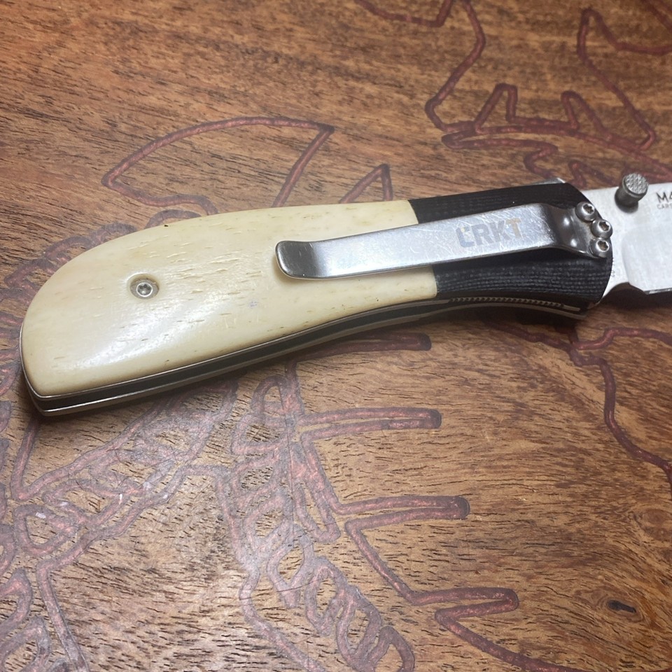 RARE/DISCONTINUED CRKT M4-02M Assisted Open Folding Bone Handle Pocket ...