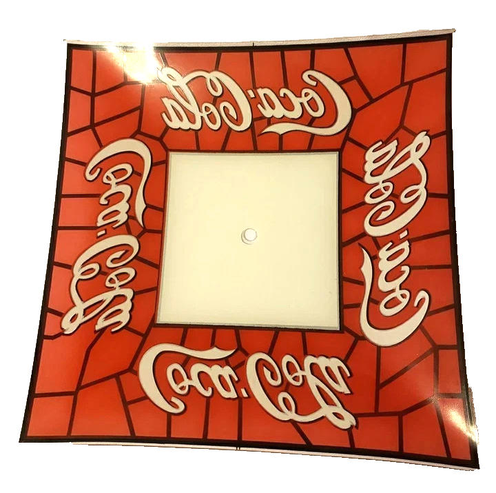 Coca-Cola Tiffany Style "Stained Glass" Square Ceiling Light Cover ...