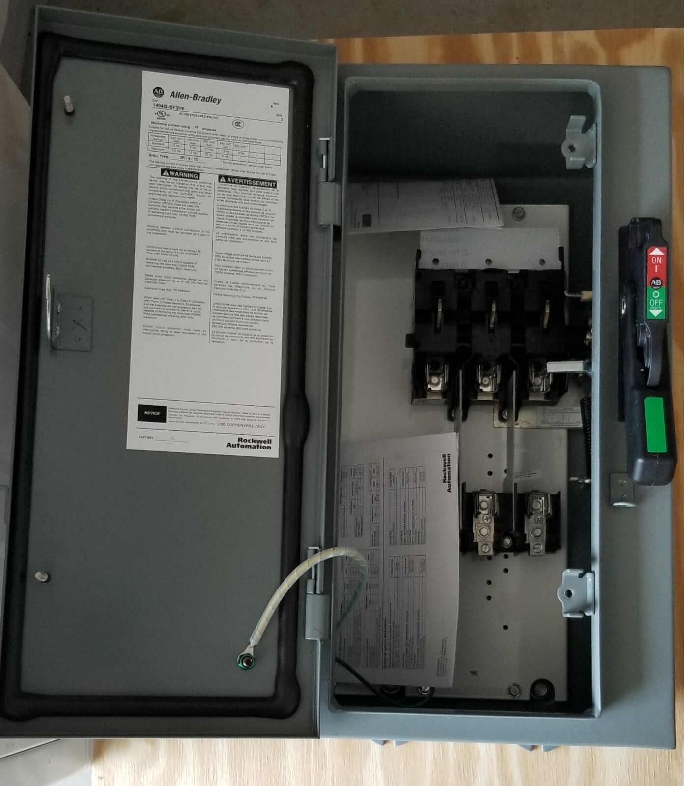 Allen-Bradley AB 1494G-BH6 Safety Main Switch Disconnect. NEW | eBay