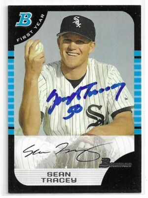SEAN TRACEY Autographed Signed 2005 Bowman ROOKIE card #300 Chicago ...
