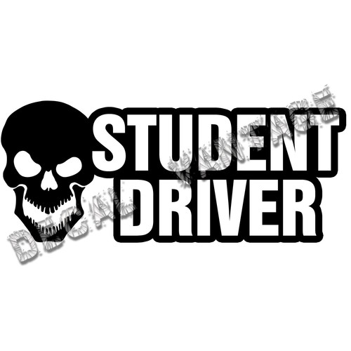 Student Driver Skull Vinyl Sticker Decal JDM Race - Choose Size & Color ...