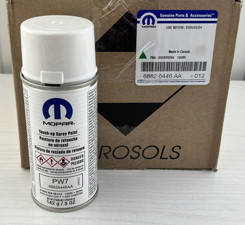 Jeep Dodge Chrysler PW7 BRIGHT WHITE TOUCH UP AEROSOL SPRAY PAINT OEM ...