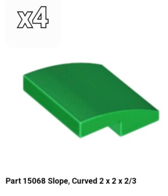 NEW LEGO GREEN 2x2 Curved Slopes 15068 plate w bow 2x2x2/3 - x4 ...