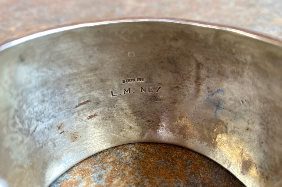 VINTAGE NAVAJO LEONARD NEZ SILVER OVERLAY CUFF BRACELET | eBay