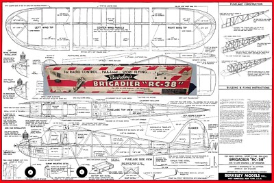 Berkeley Model Airplane Plans (FF): Brigadier "RC-38" 38" for .035-.099 ...