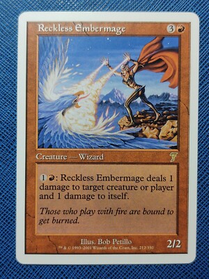 MTG 1x Reckless Embermage NM Seventh 7th Edition (multi available ...