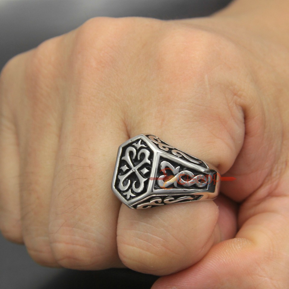 Men's Viking Nordic Celtic 316L Stainless Steel Thor's Hammer Ring ...