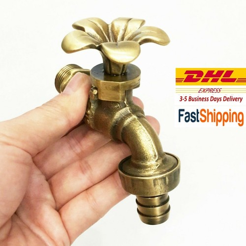 Tab Brass Garden Faucet Garden Outdoor Spigot Flower Water Home Decor ...
