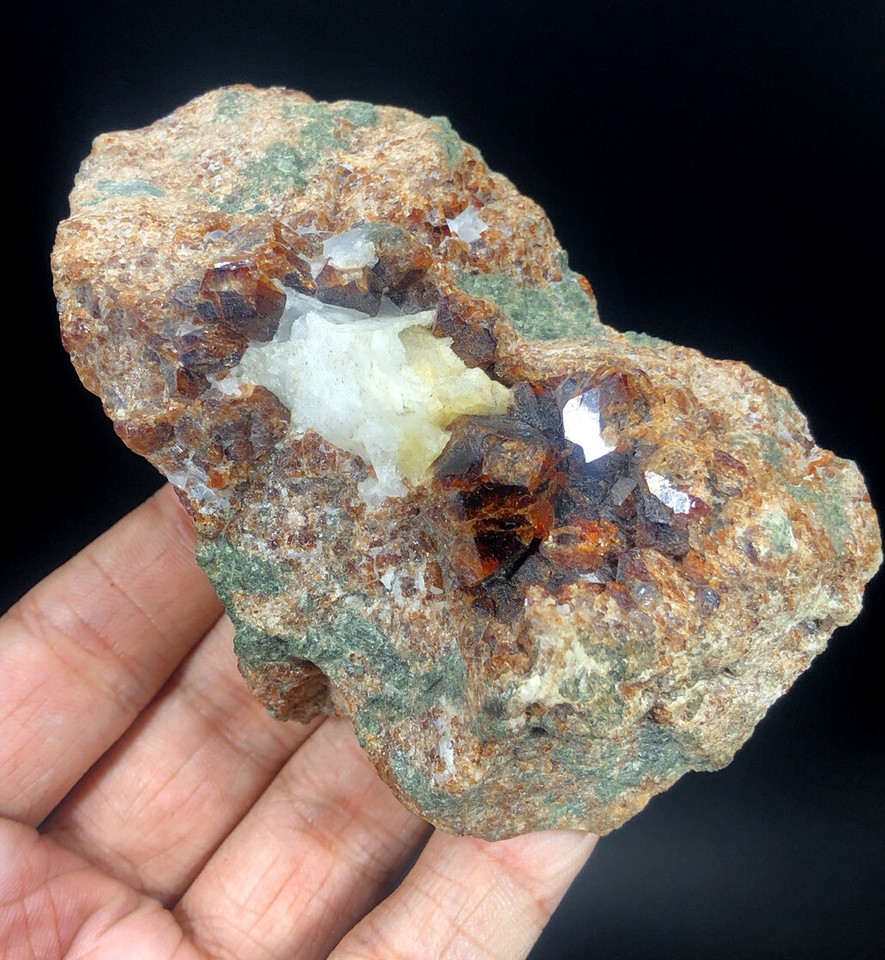 374 Gm Amazing Hessonite Garnet Crystal Culster On Matrix Specimen From ...