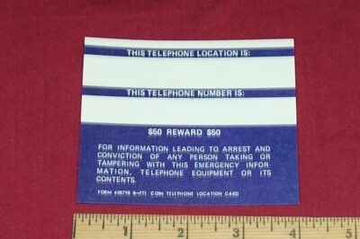 Old Payphone Billboard Sign Dialing Instruction Calling Display Vintage ...