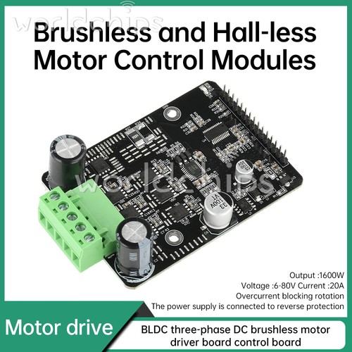 DC 6-80V BLDC 3-Phase DC Brushless Motor Controller 1600W 50A PWM Motor ...