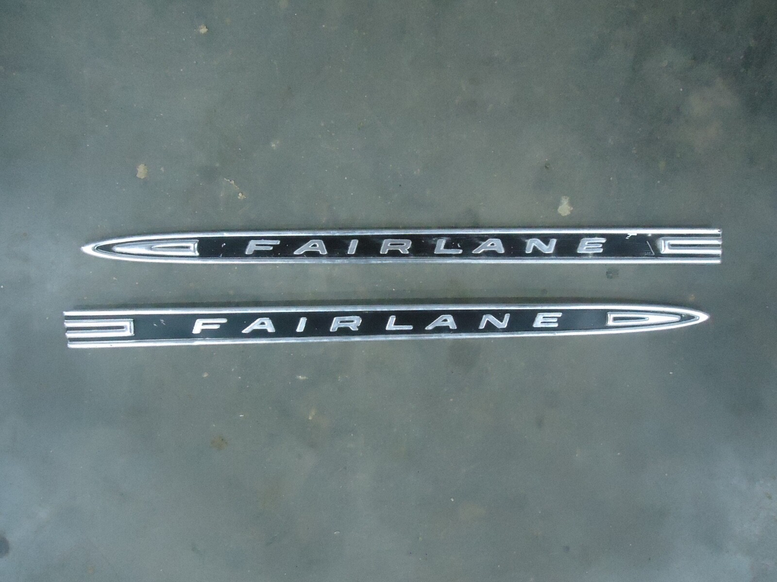 1967 FORD FAIRLANE FRONT FENDER SCRIPT SPEAR MOLDINGS 67 ONLY | eBay