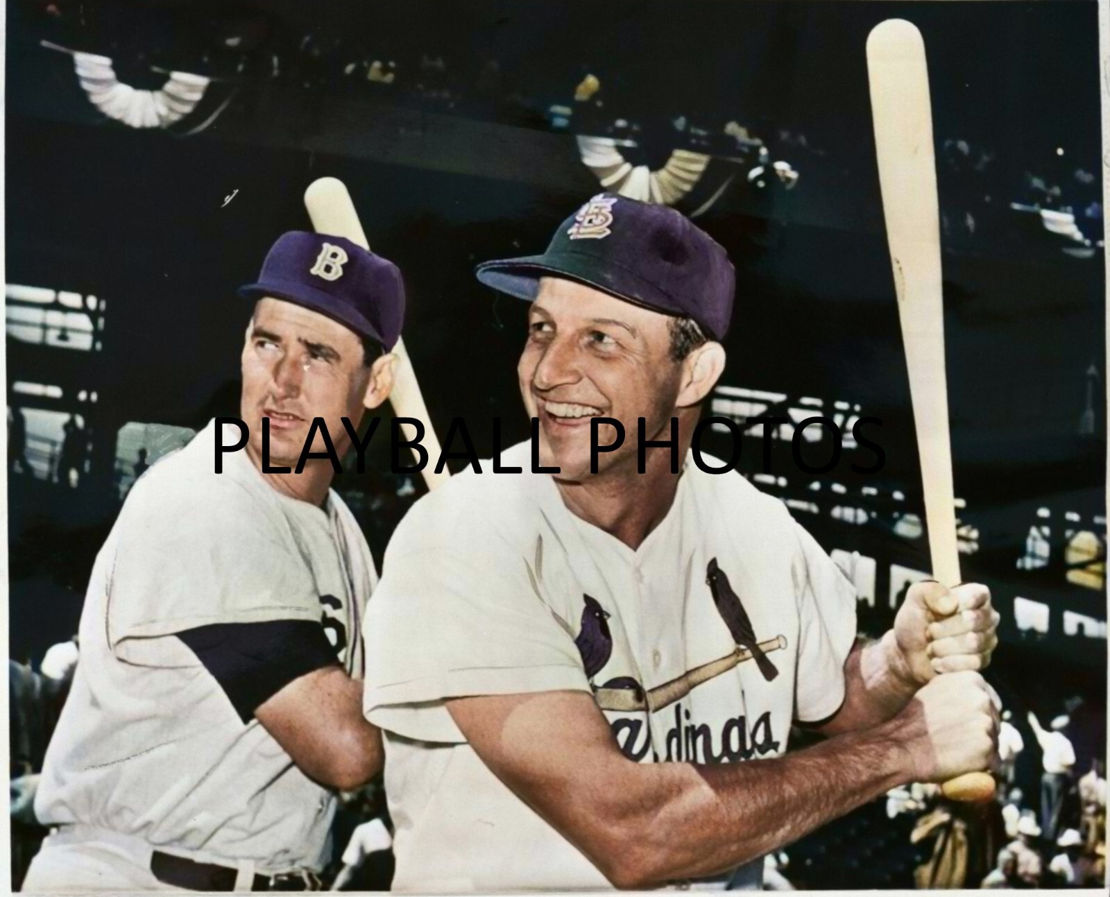 1959 All Star Game-Ted Williams & Stan Musial Colorized 8x10 Print-FREE ...