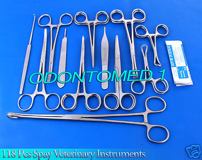 118 PCS SPAY NEUTER VETERINARY SURGERY SURGICAL INSTRUMENTS FORCEPS | eBay