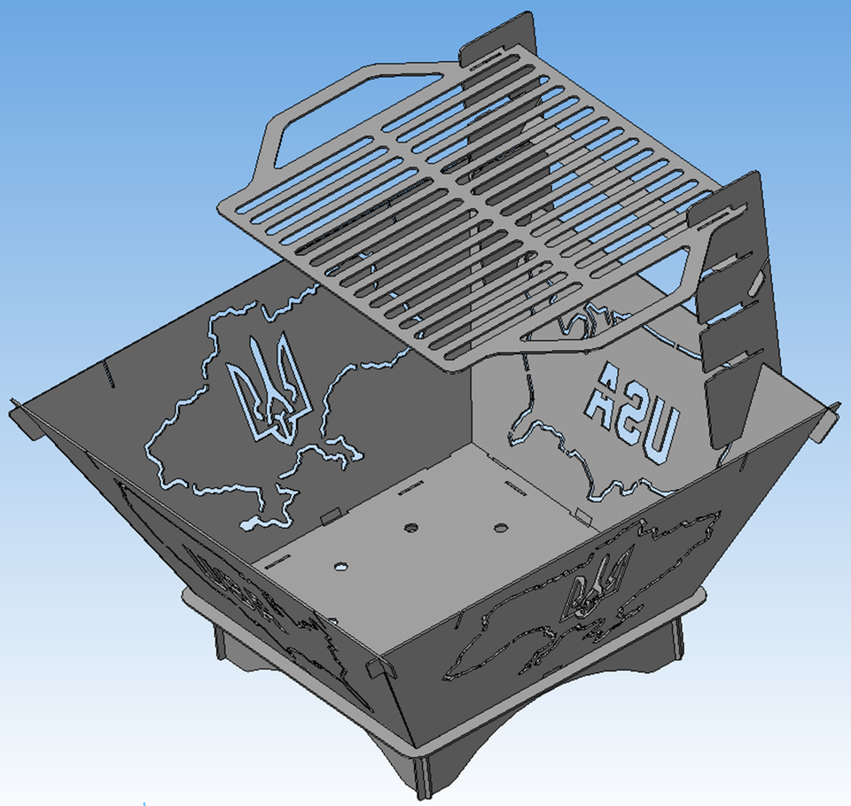 Fire pit grill. For camping. DXF files for plasma, laser, water cutting ...