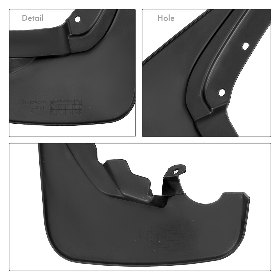 4PCS Front & Rear Mud Flaps Splash Guards Splashguards for Ford ...