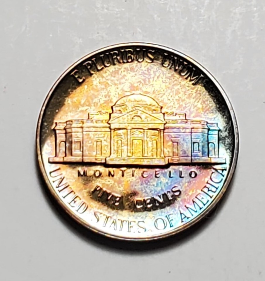 TONED 1990 S JEFFERSON NICKEL PROOF UNC #P403 | eBay