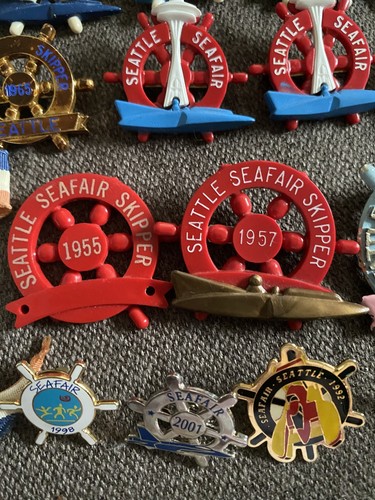 Lot of 20 Seattle Seafair Skipper Pins and Rare Bolo Clip, Hydroplane ...