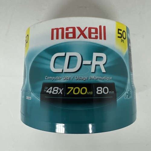 Maxwell CD-R 48X 700MB 80 Min 50 Disc Pack Blank Cds Factory Sealed NEW ...