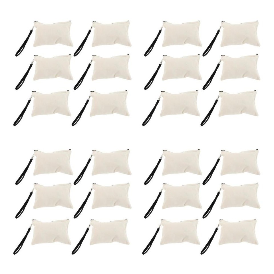 6pcs Blank Toiletry Bag With Hanging Hook Beige - Portable Makeup ...