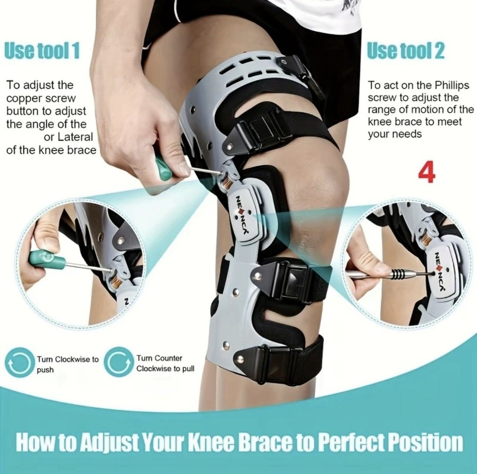Adjustable Knee Brace For ACL, MCL, PCL Support Breathable ( Left Side ...