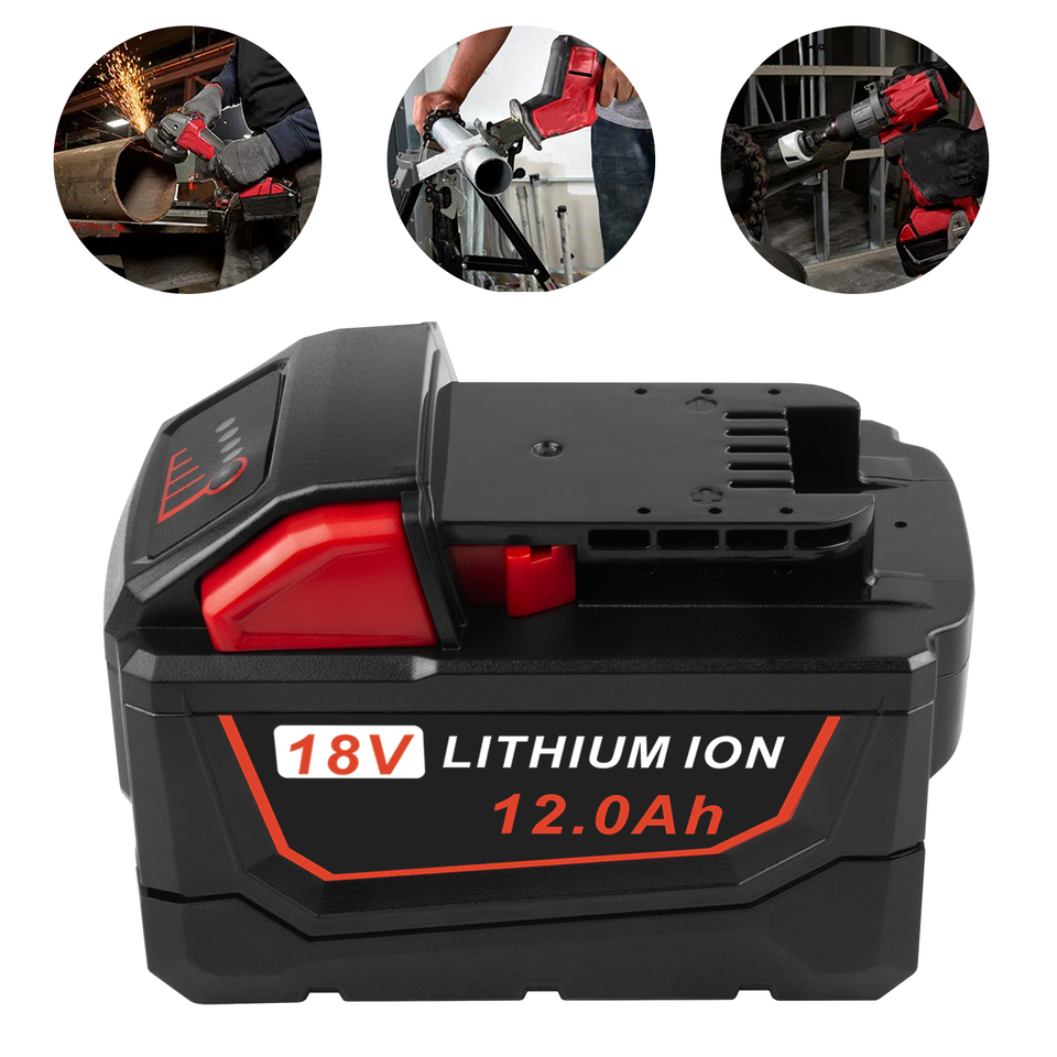 12Ah Battery For Milwaukee For M18 18V Lithium High Output 48-11-1880 ...