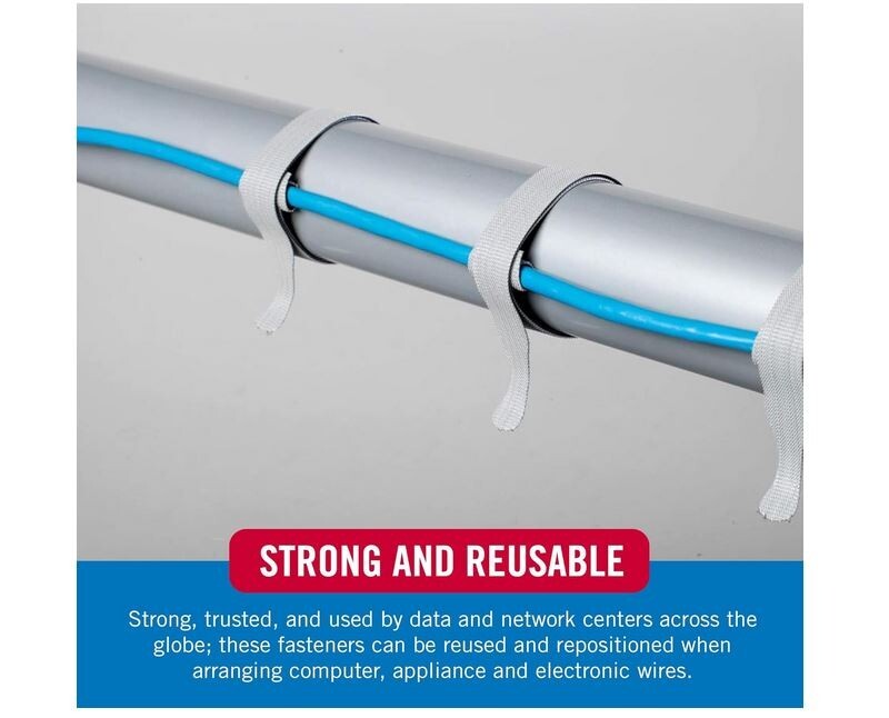 Cable Ties Velcro 25 Pc Reusable 8"x1/2" Wire Office Organization ...