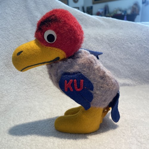 Vtg Kansas JAYHAWK PLUSH Figure KU STUFFED Toy Doll | eBay