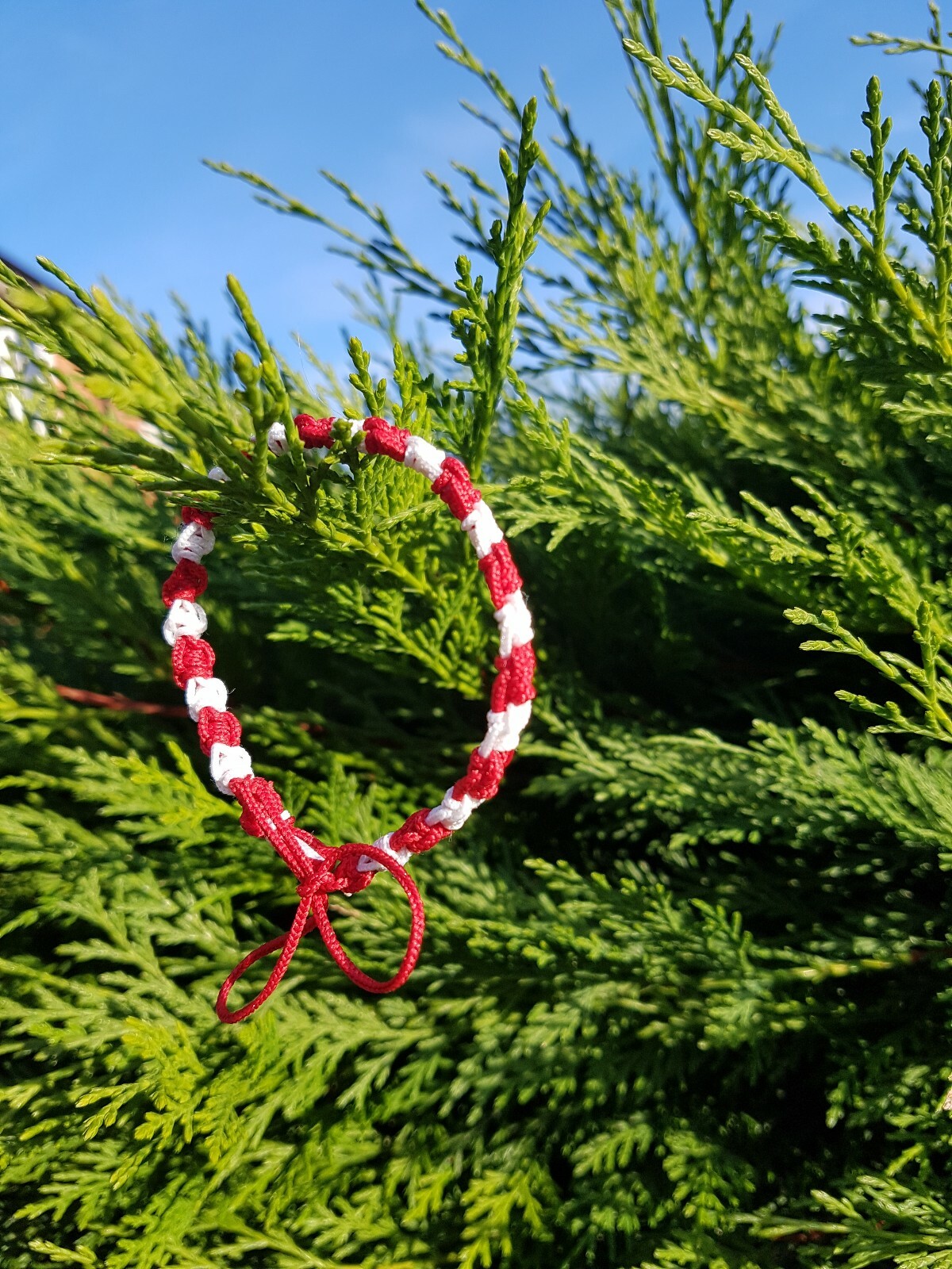 Bracelet White & Red Martenitsa Martenitca Martenica Martenitza ...