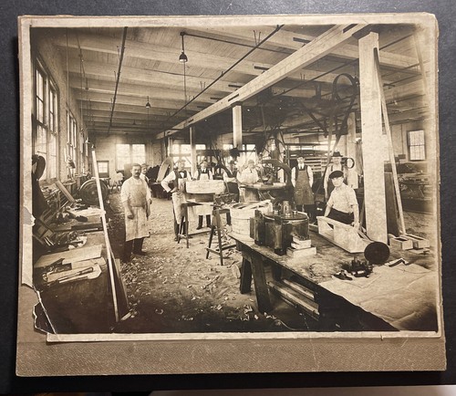 Something Round unknown Woodshop Unknown location 8.5x6.5 B&W photo | eBay