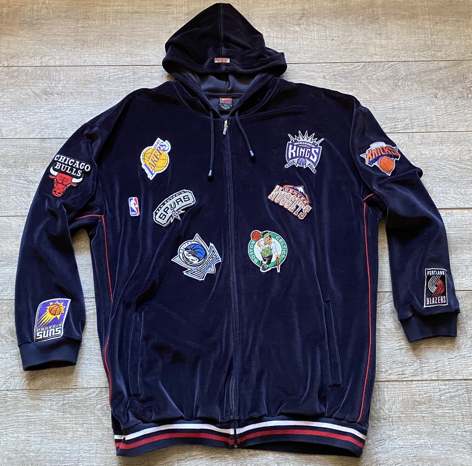 Vintage Y2K Nike Team Velour Track Jacket NBA Team Pa… - Gem