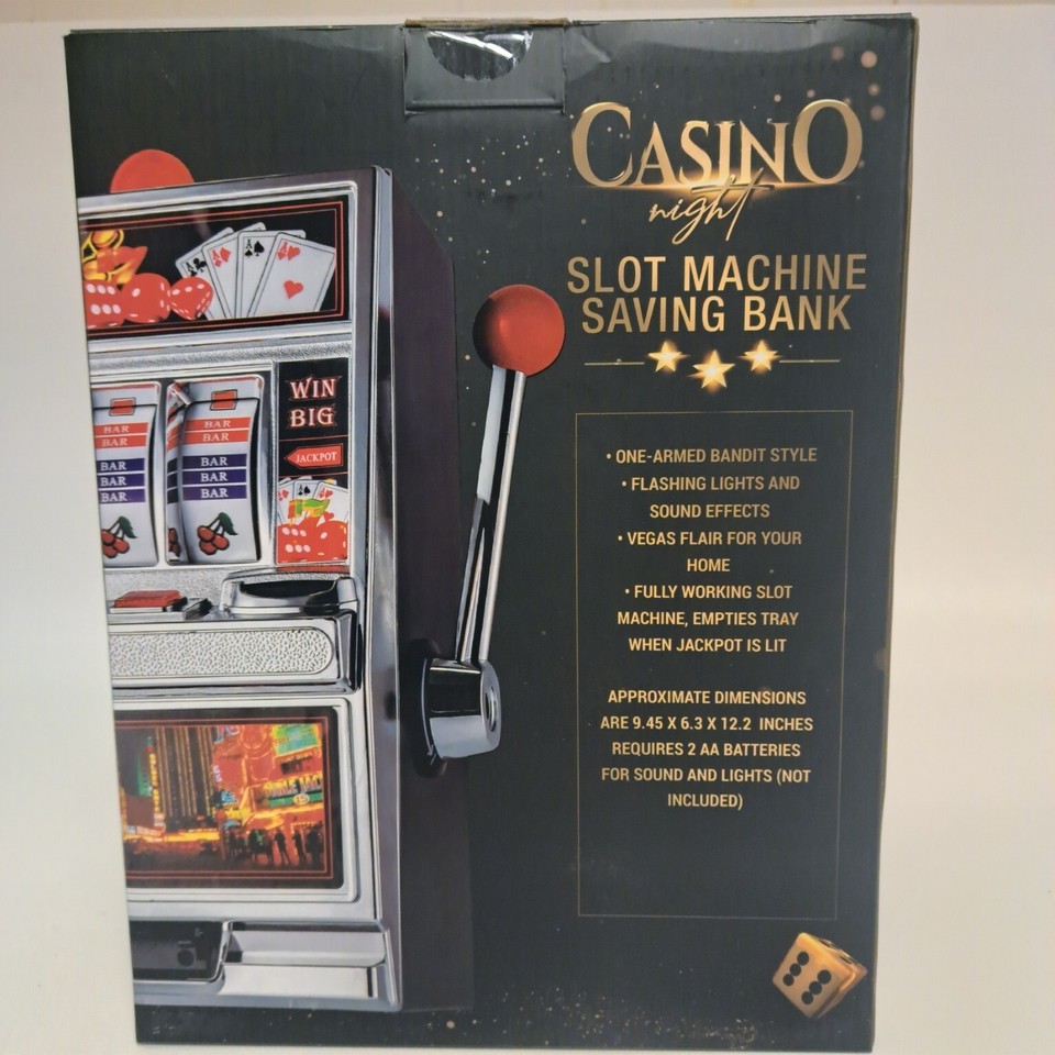 Casino Night Slot Machine Coin Savings Bank Brand New Flashing Lights ...