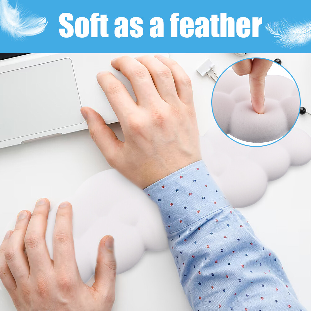 3pcs/set For Typing Cushion Pain Relief Support White Cloud Keyboard ...