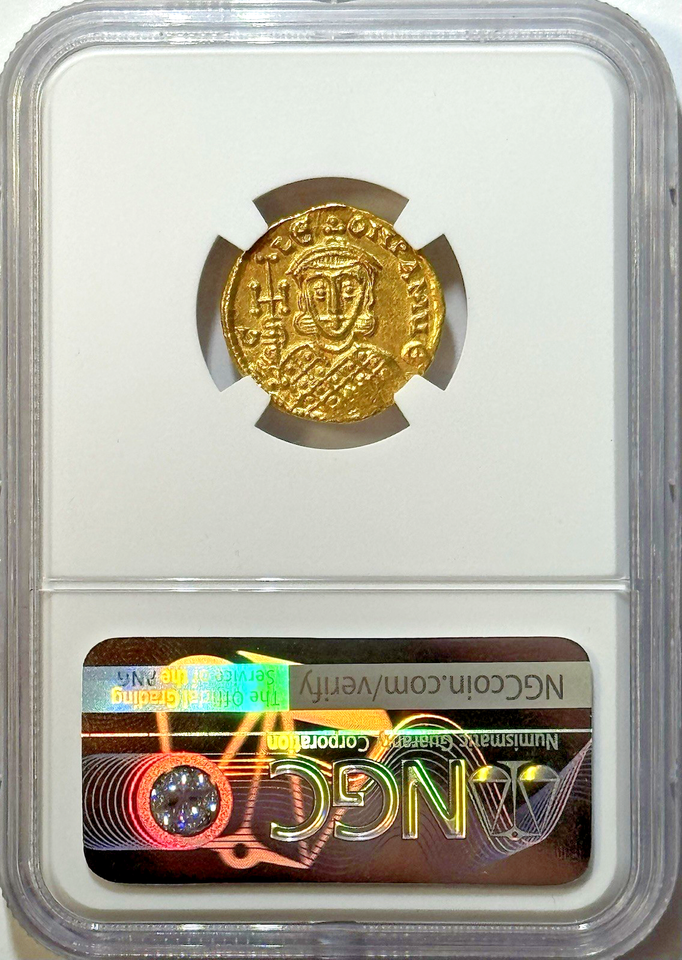 750-775 AD Constantine V & Leo IV AV Solidus Gold Coin (4.50g) - NGC Ch ...