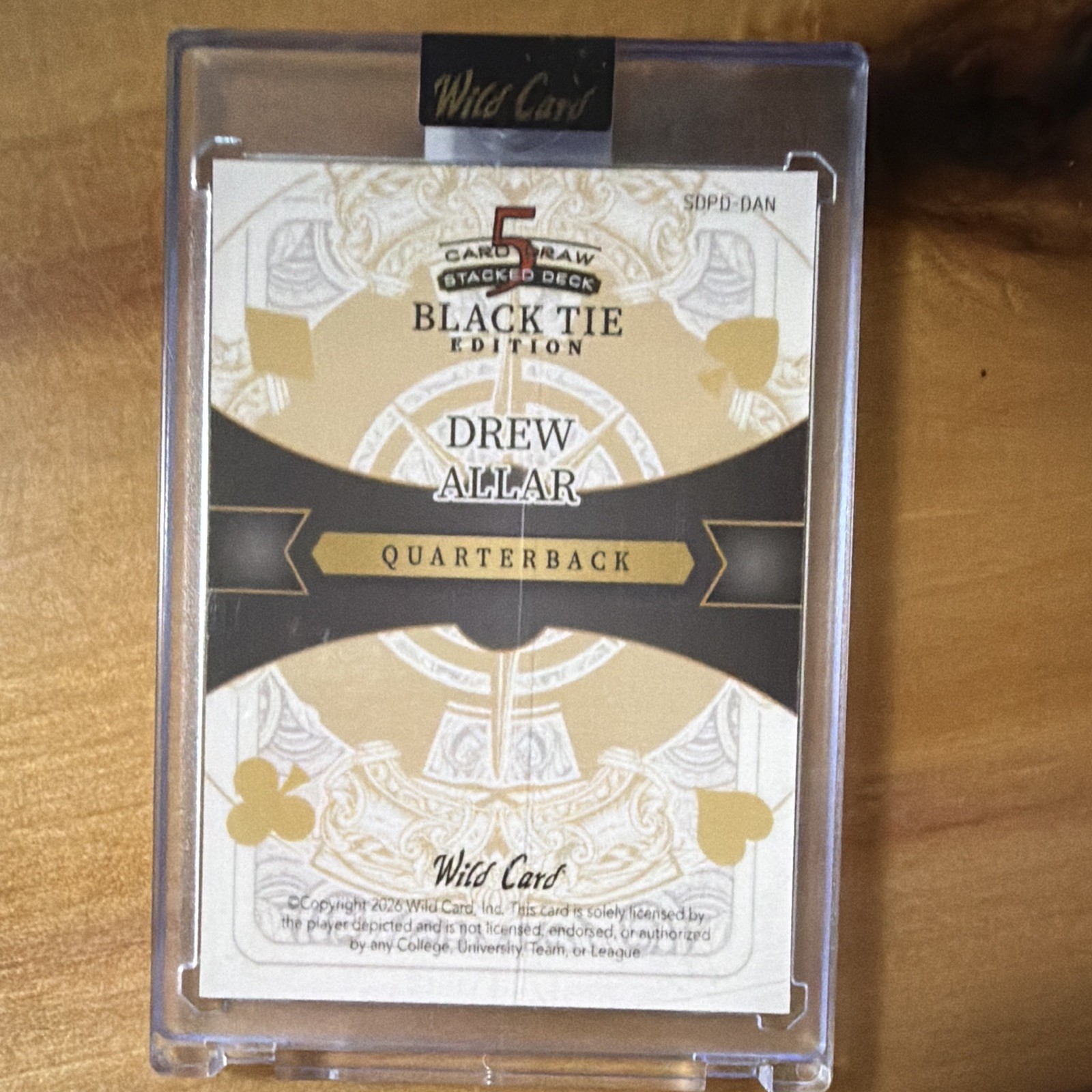 Wild Card 2024 5 Card Draw Black Tie Drew Allar Penn State SPDD-DAN /4 ...