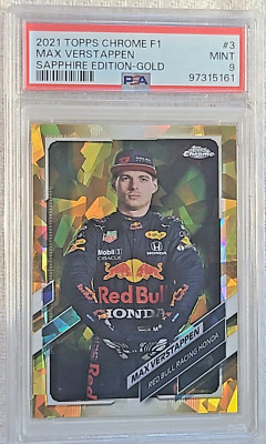 2021 Topps Chrome Sapphire F1 Max Verstappen Gold # /50 PSA 9 Formula 1 ...