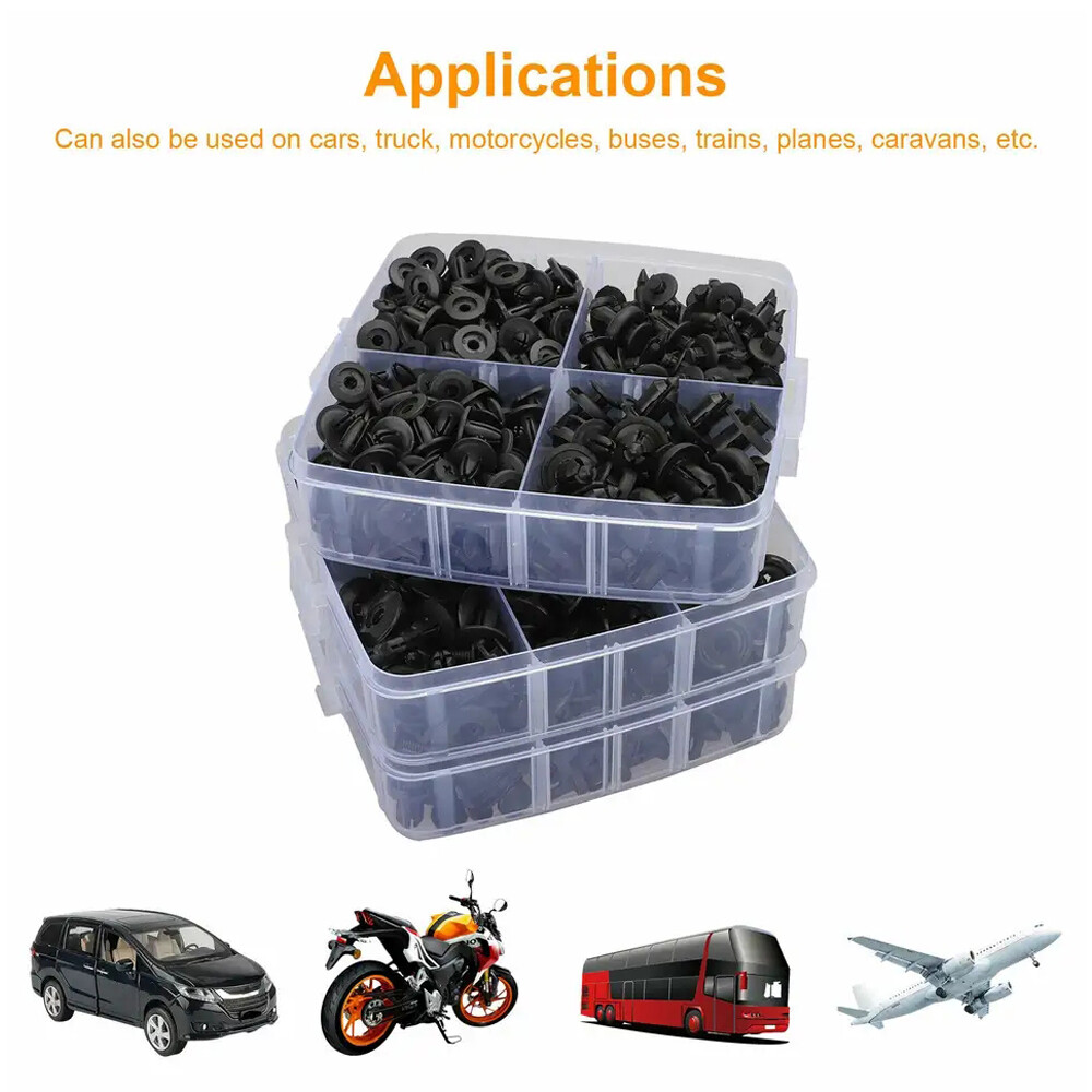 651x Car Body Trim Clips Plastic Push Pin Rivet Bumper Panel Fasteners ...