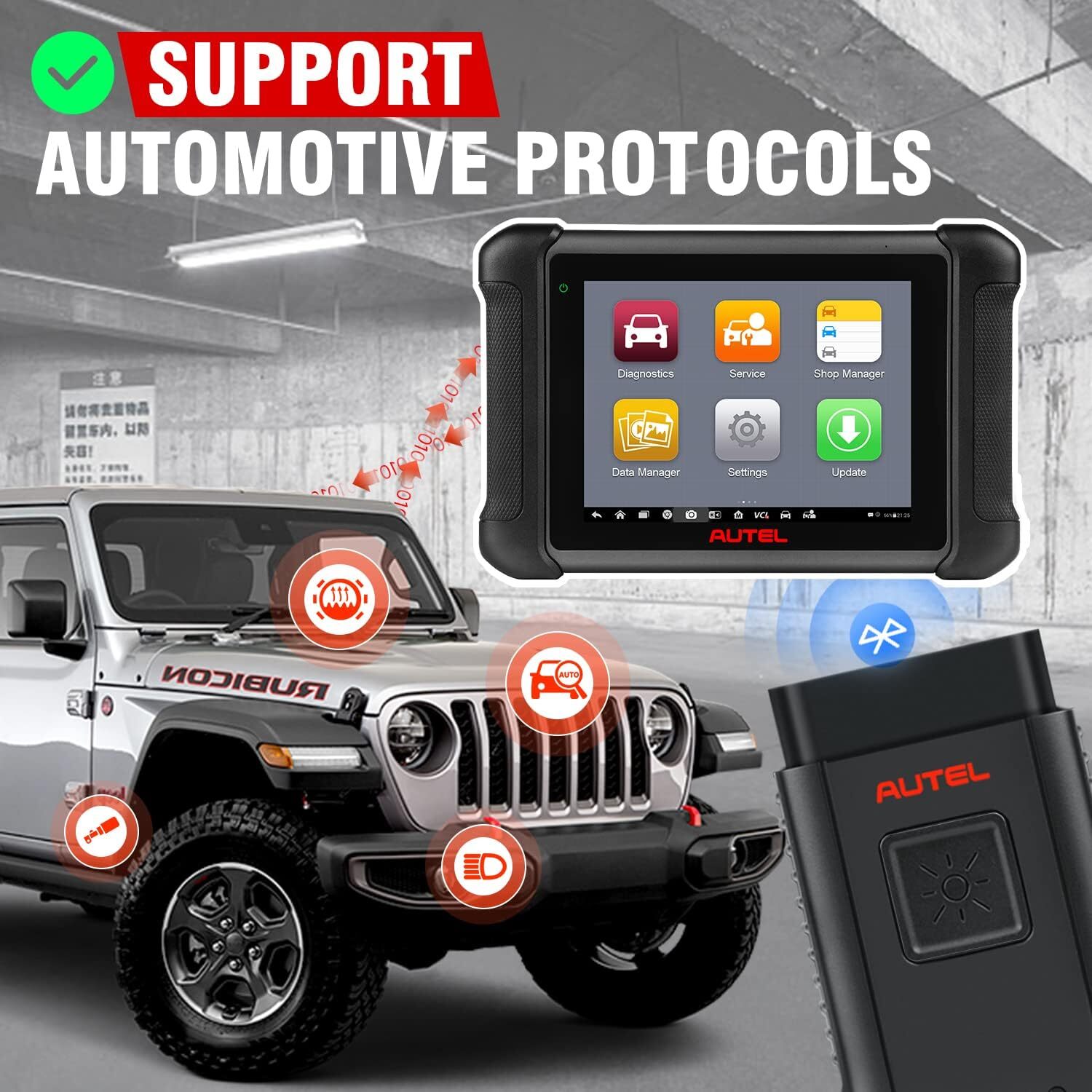 AUTEL MaxiVCI V100 Bluetooth-Compatible Diagnostic Interface for ...