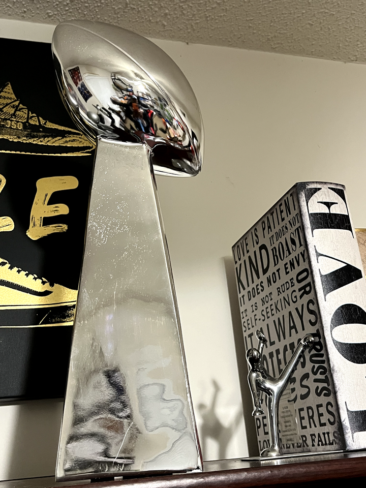 2X Champs Philadelphia Eagles Football Replica Lombardi Trophy-Chrome ...