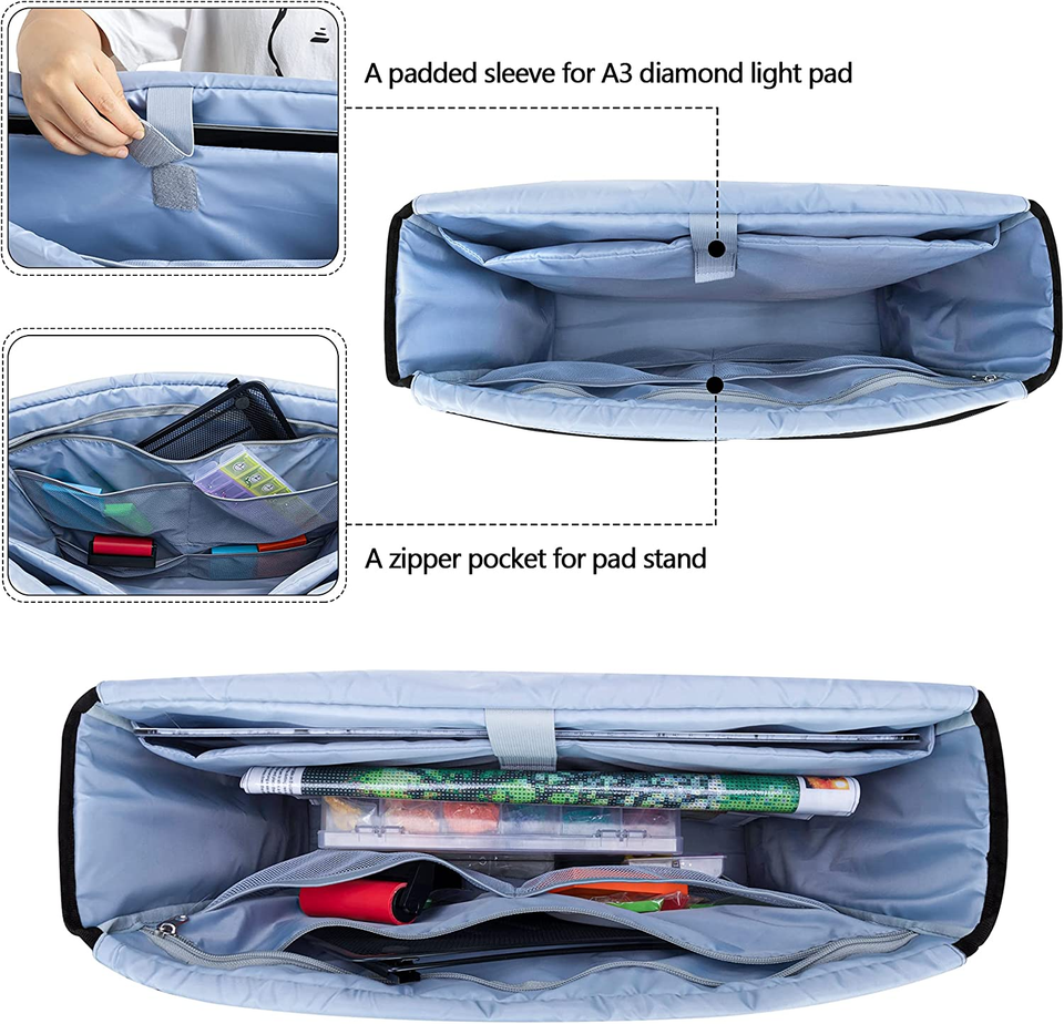 Carrying Case for Diamond Painting Accessories and A3 Light Pad ...
