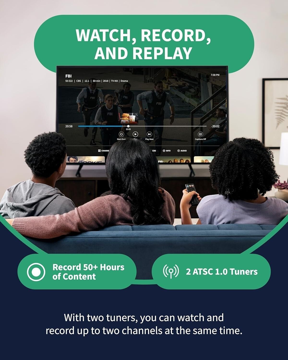 Tablo 4th Gen 2-Tuner Over-The-Air OTA DVR + 35-Mile Indoor TV Antenna ...