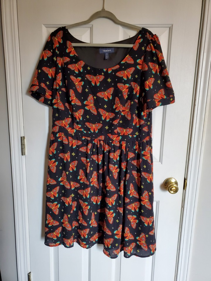 Modcloth Butterfly Novelty Print Fit & Flare Dress Size 1X | eBay
