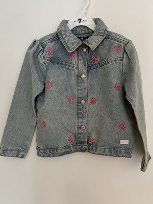 7 for all mankind toddler 5T Jean Jacket With Embroidered Pink Bows For ...