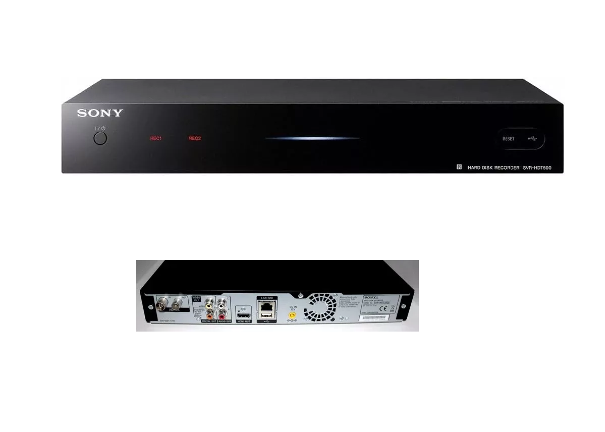 Sony SVR-HDT500 Twin Freeview HD Tuner Box 500GB HDD Recorder Receiver ...