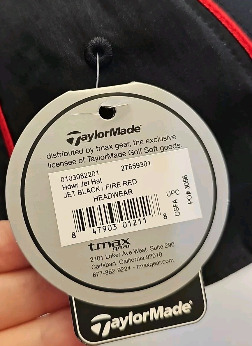 TaylorMade Golf Hat Adjustable Black & Fire Red TMax Gear NWT | eBay