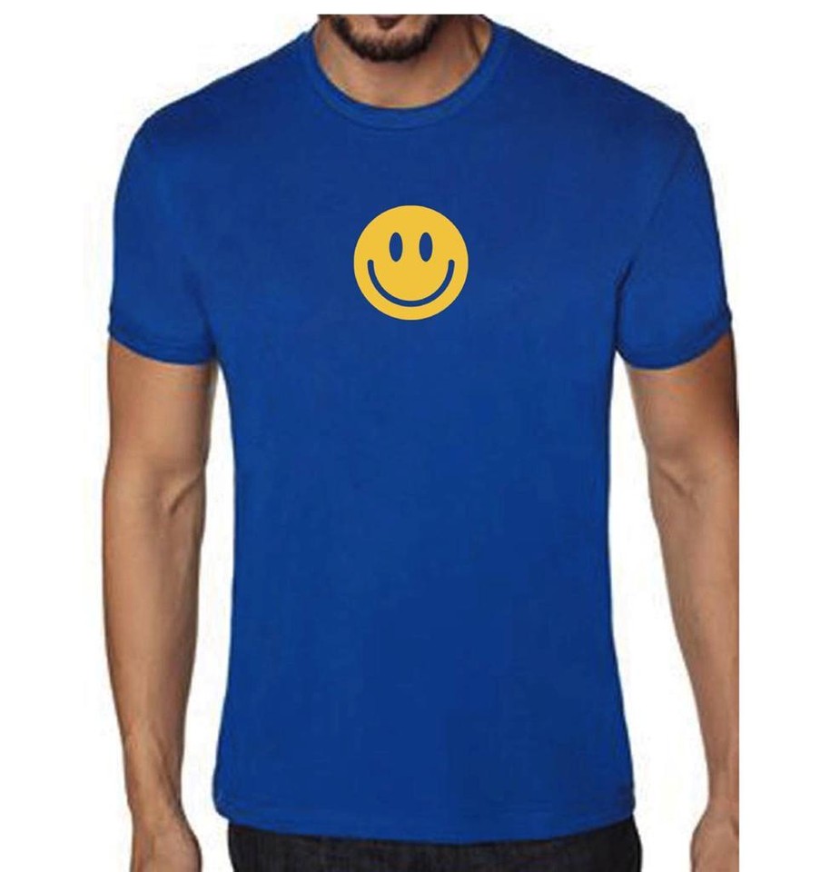 New Men's Printed Smiley Face Funny SMILE HAPPY Cute MMA SHORT SLEEVE ...